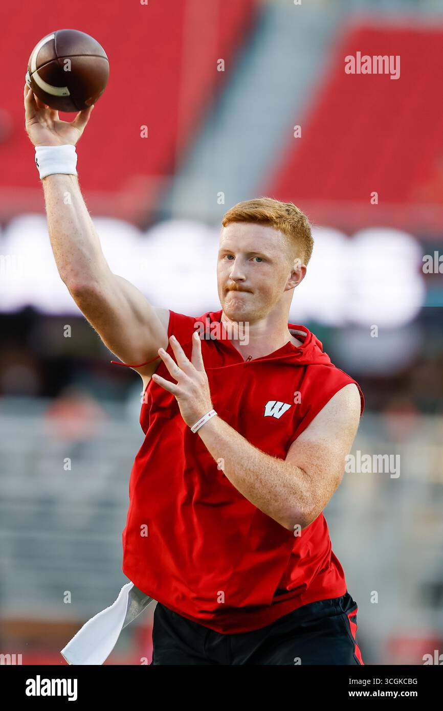 August 28, 2025: Wisconsin Badgers quarterback Billy Edwards Jr. (9 ...