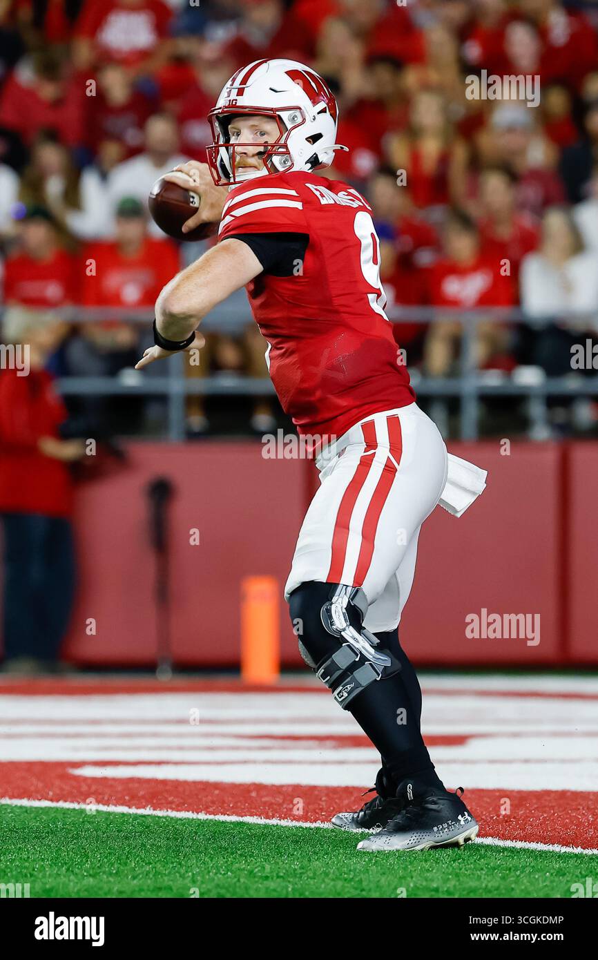 August 28, 2025: Wisconsin Badgers quarterback Billy Edwards Jr. (9 ...