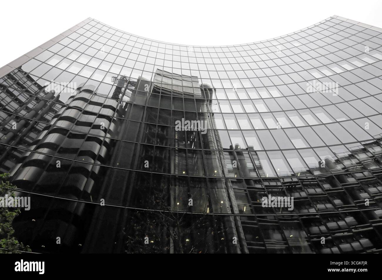London, England, Great Britain, A modern building with a glass facade ...