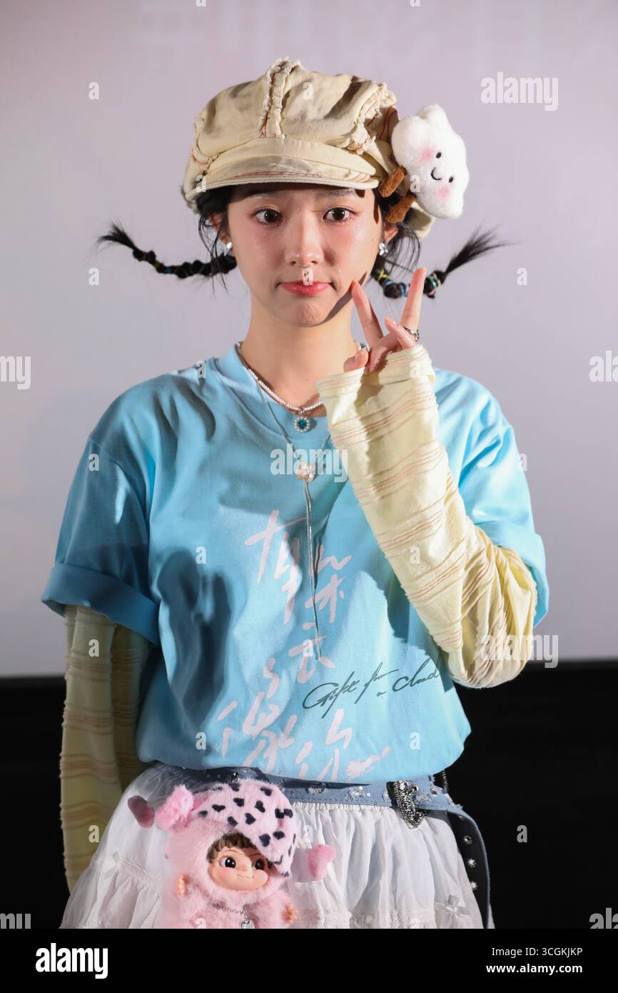 Chinese actress He Landou attends an activity in Shenyang City ...