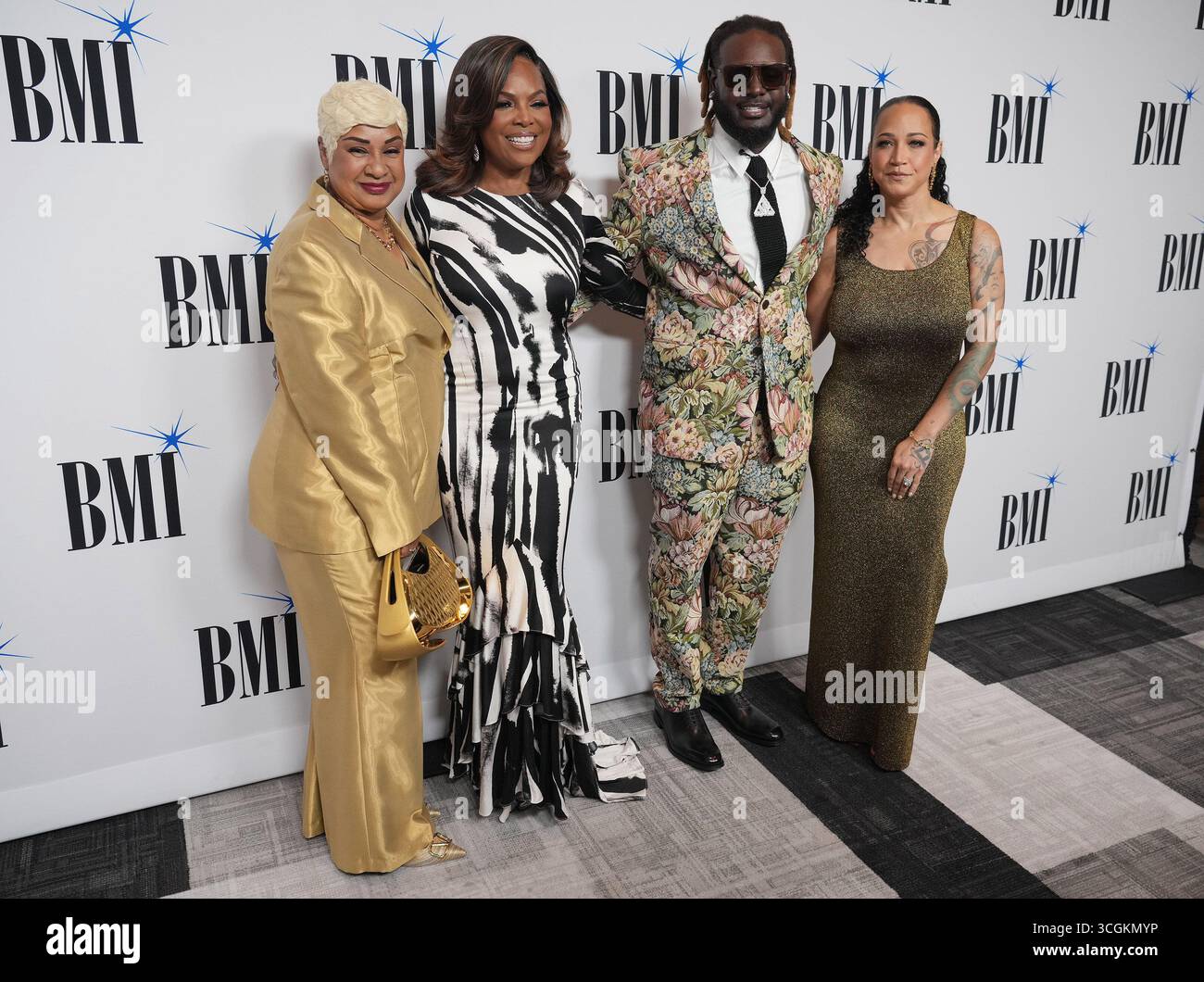 (L-R) Aliyah Najm, Catherine Brewton, T-Pain and Amber Najm at the 2025 ...