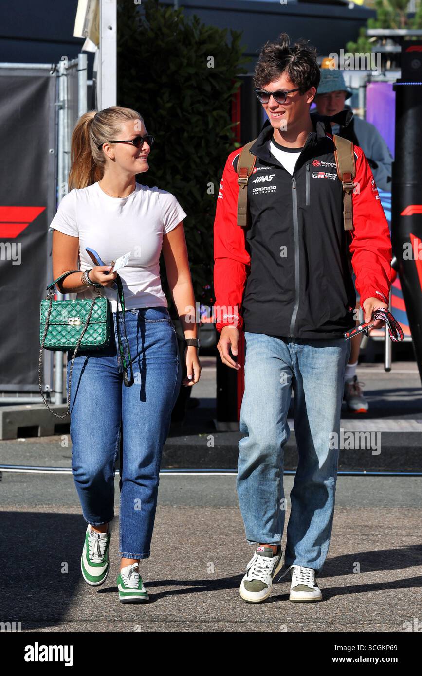 Oliver Bearman (GBR) Haas F1 Team (Right) with his girlfriend Alicia ...