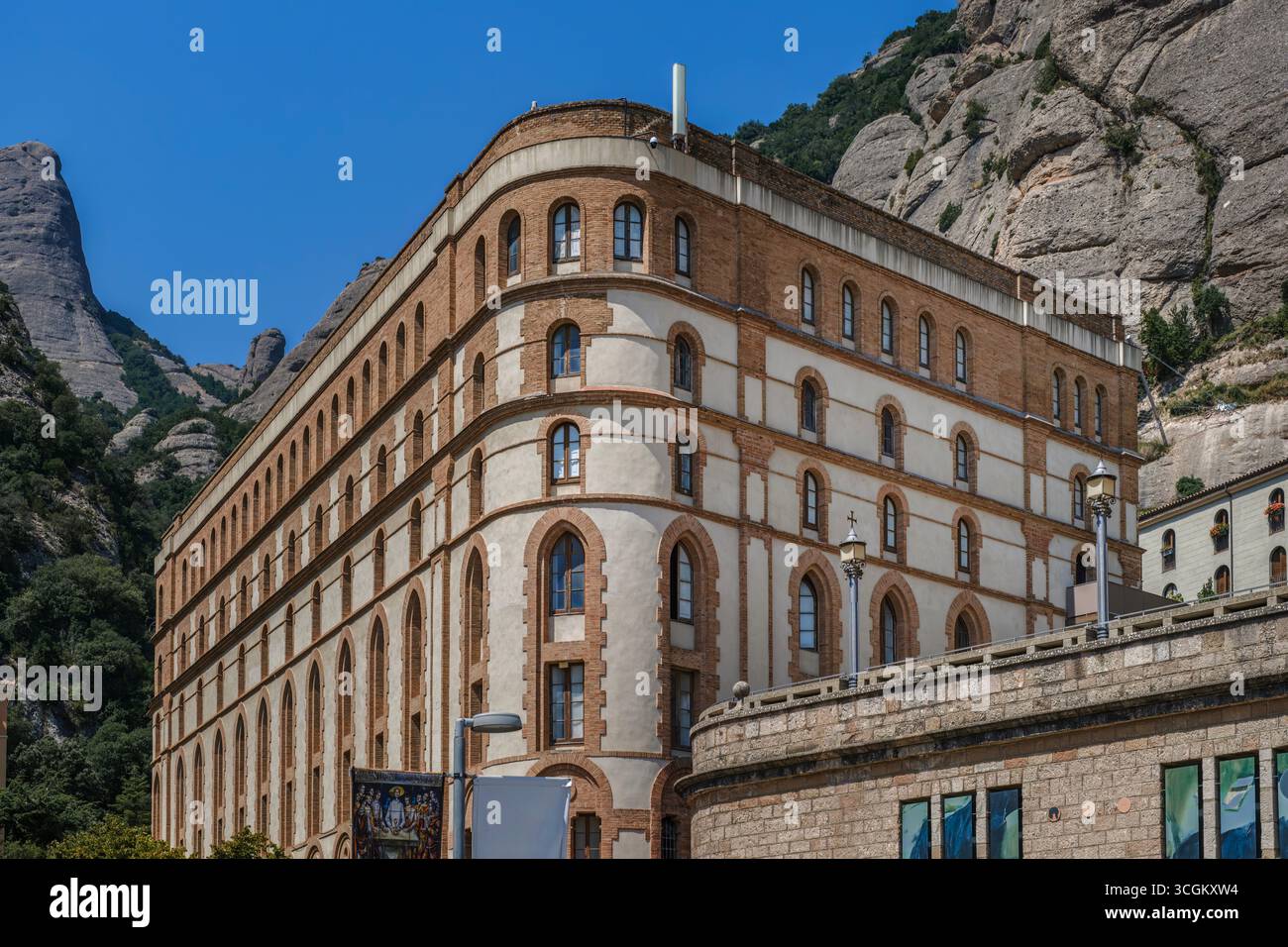 Modern Building At Montserrat With Distinctive Brick And Stone ...