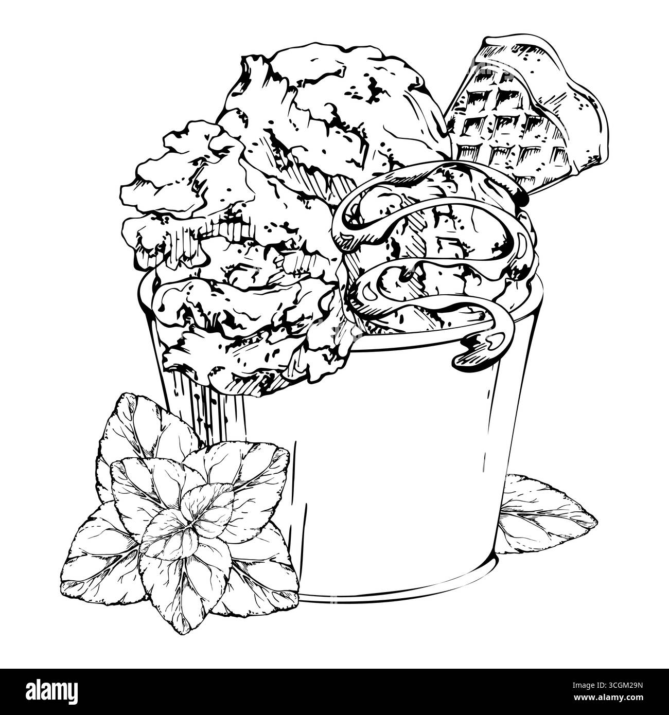 Scoops mint chocolate chip Black and White Stock Photos & Images - Alamy