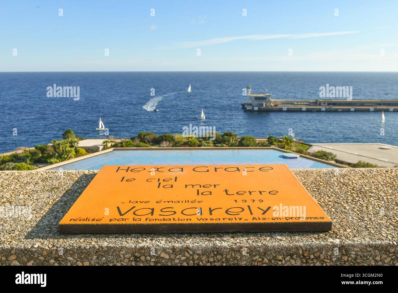 Plaque describing "Hexa Grace", a monumental mosaic artwork created by ...