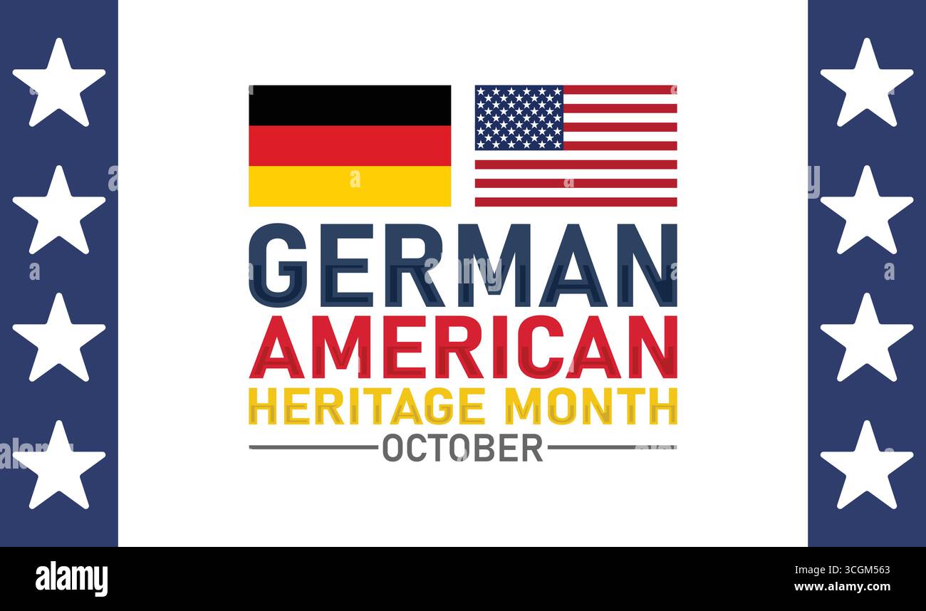 German American Heritage Month October Flag Tribute Design. Background ...