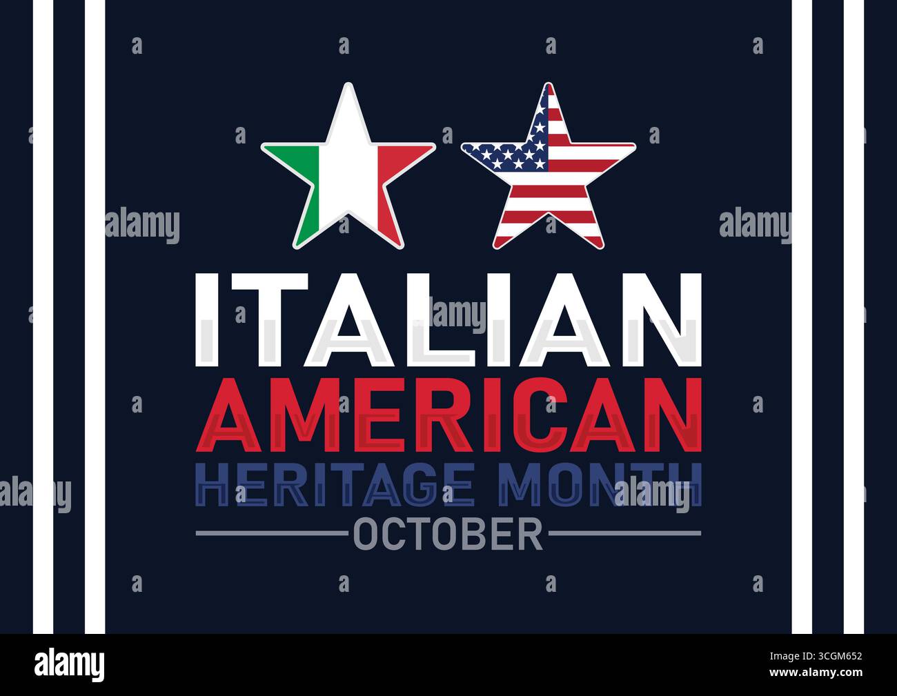 Italian American Heritage Month October Celebration. Vector web banner ...