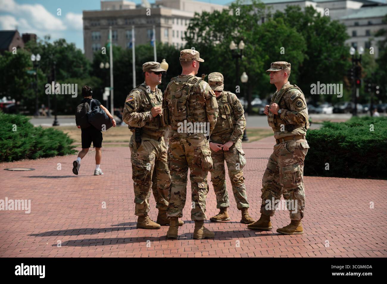 National Guard troops gather near Union Station in Washington DC Stock ...