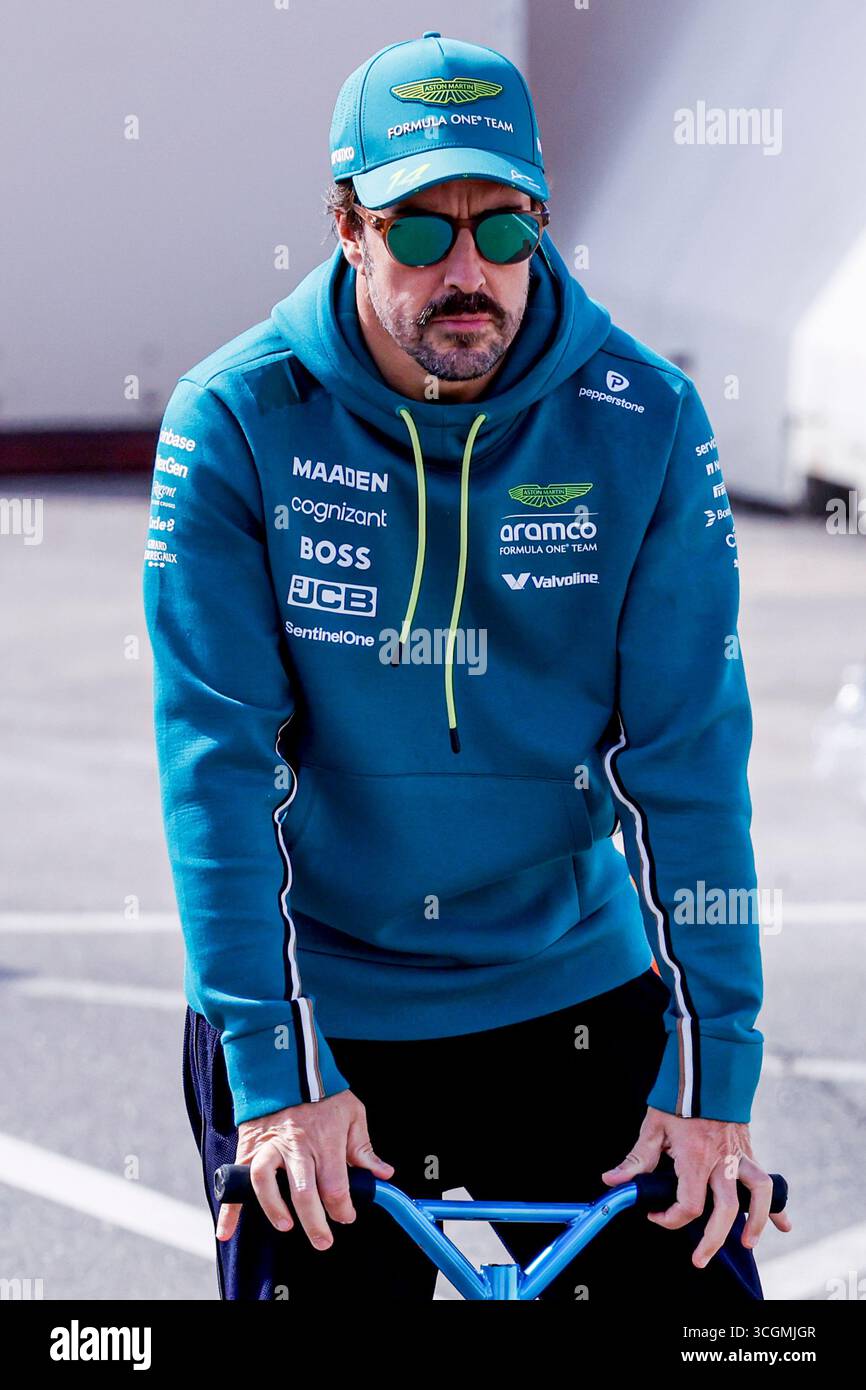 Fernando Alonso of Spain and Aston Martin F1 Team prior to the Free ...