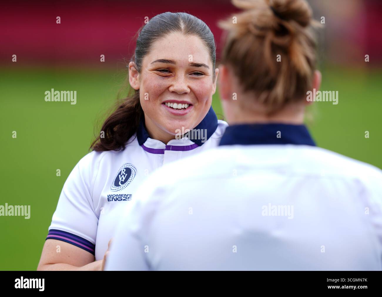 Scotland's Elliann Clarke during a team run at Manchester Rugby Club ...