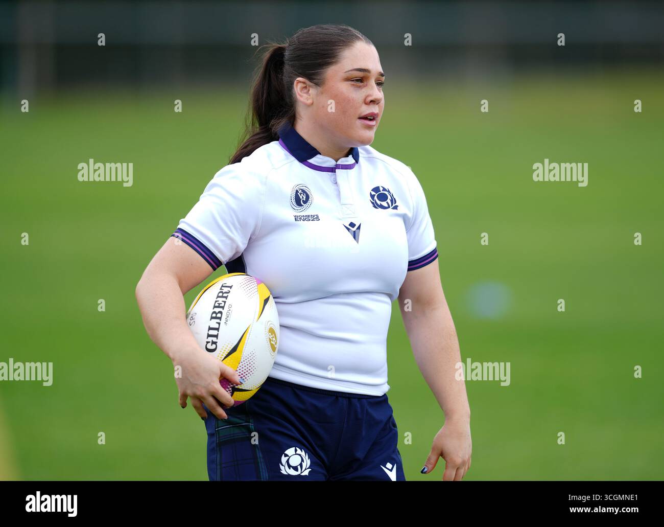 Scotland's Elliann Clarke during a team run at Manchester Rugby Club ...