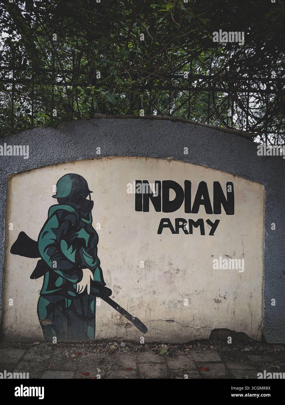 June18th2025 Dehradun Uttarakhand India. A mural depicting a soldier in ...