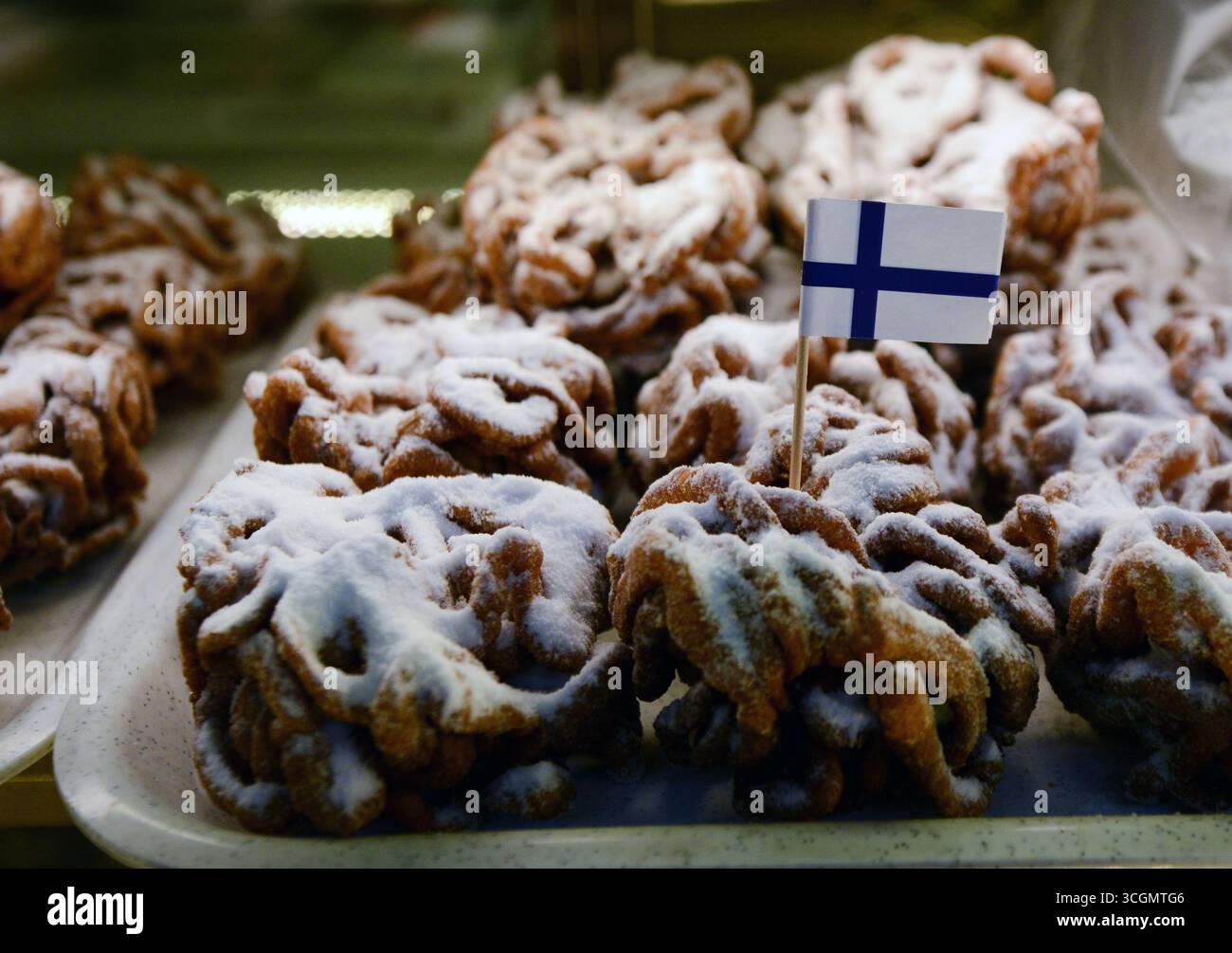 Finnish funnel cakes / tippaleipä displayed by a bakery at the Vanha ...