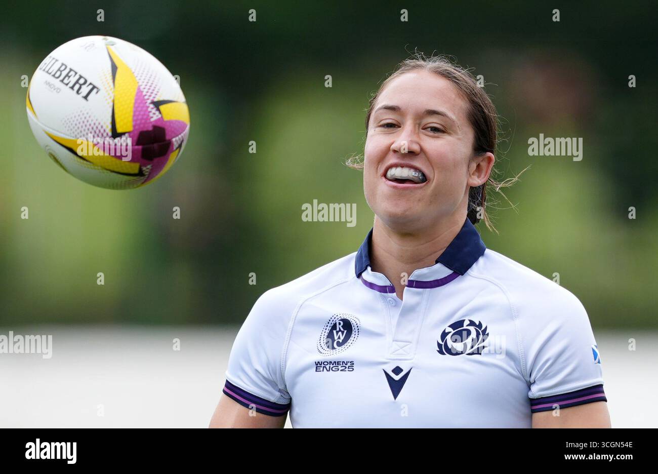 Scotland's Rhona Lloyd during a team run at Manchester Rugby Club ...