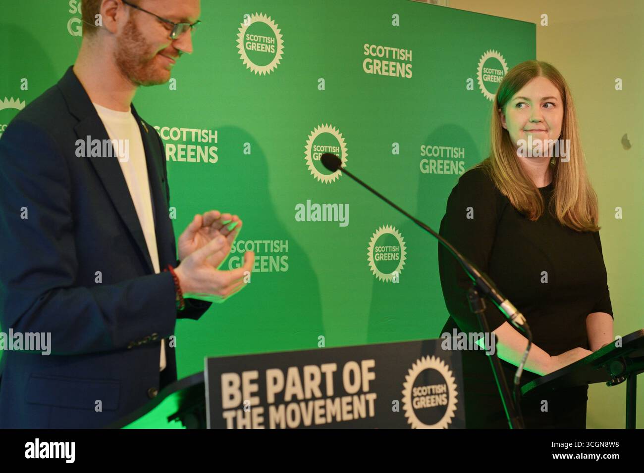Edinburgh Scotland, UK 29 August 2025. Gillian Mackay MSP and Ross ...