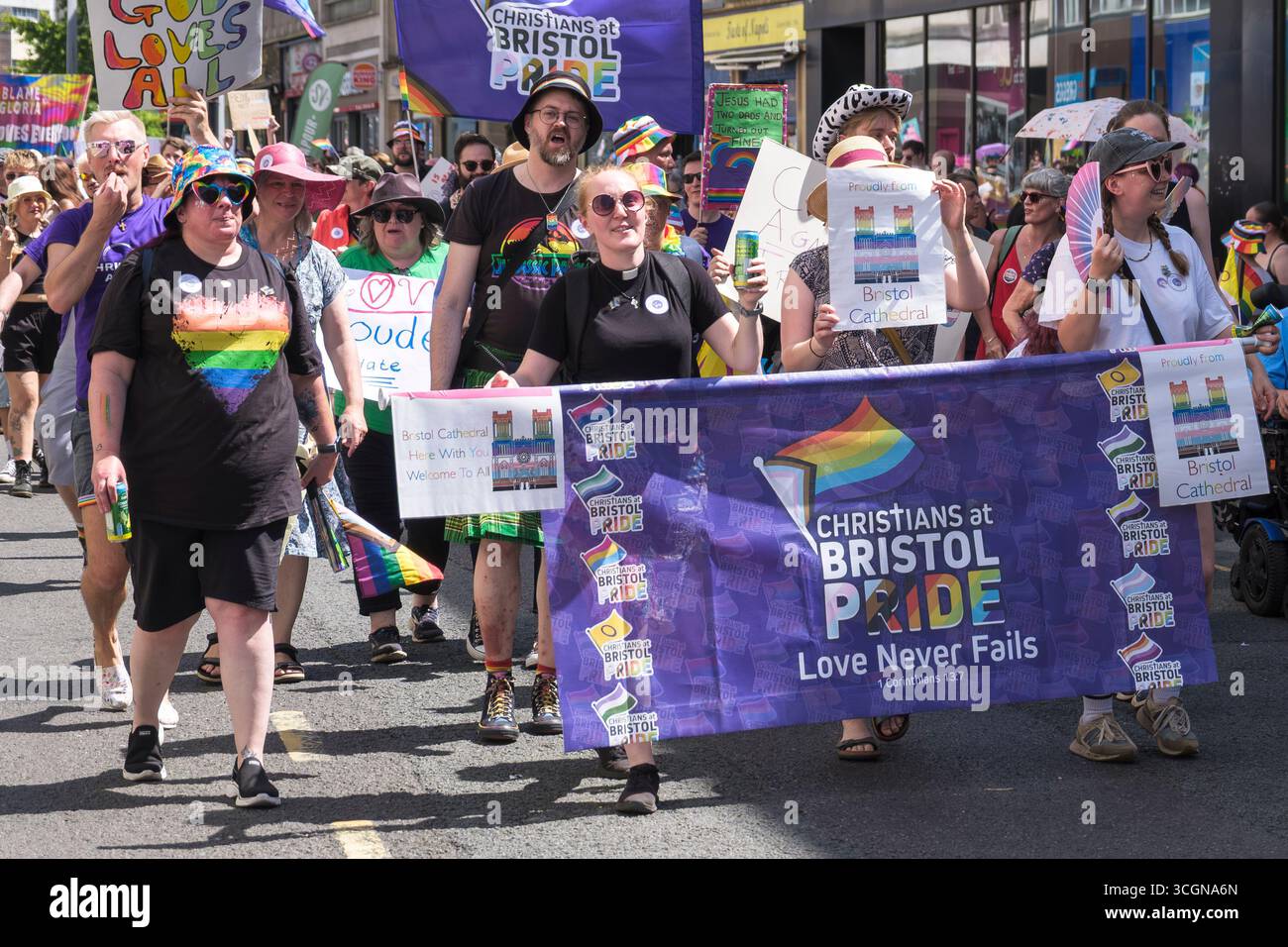 2025 Bristol Pride Parade Group from Bristol Cathedral Stock Photo - Alamy