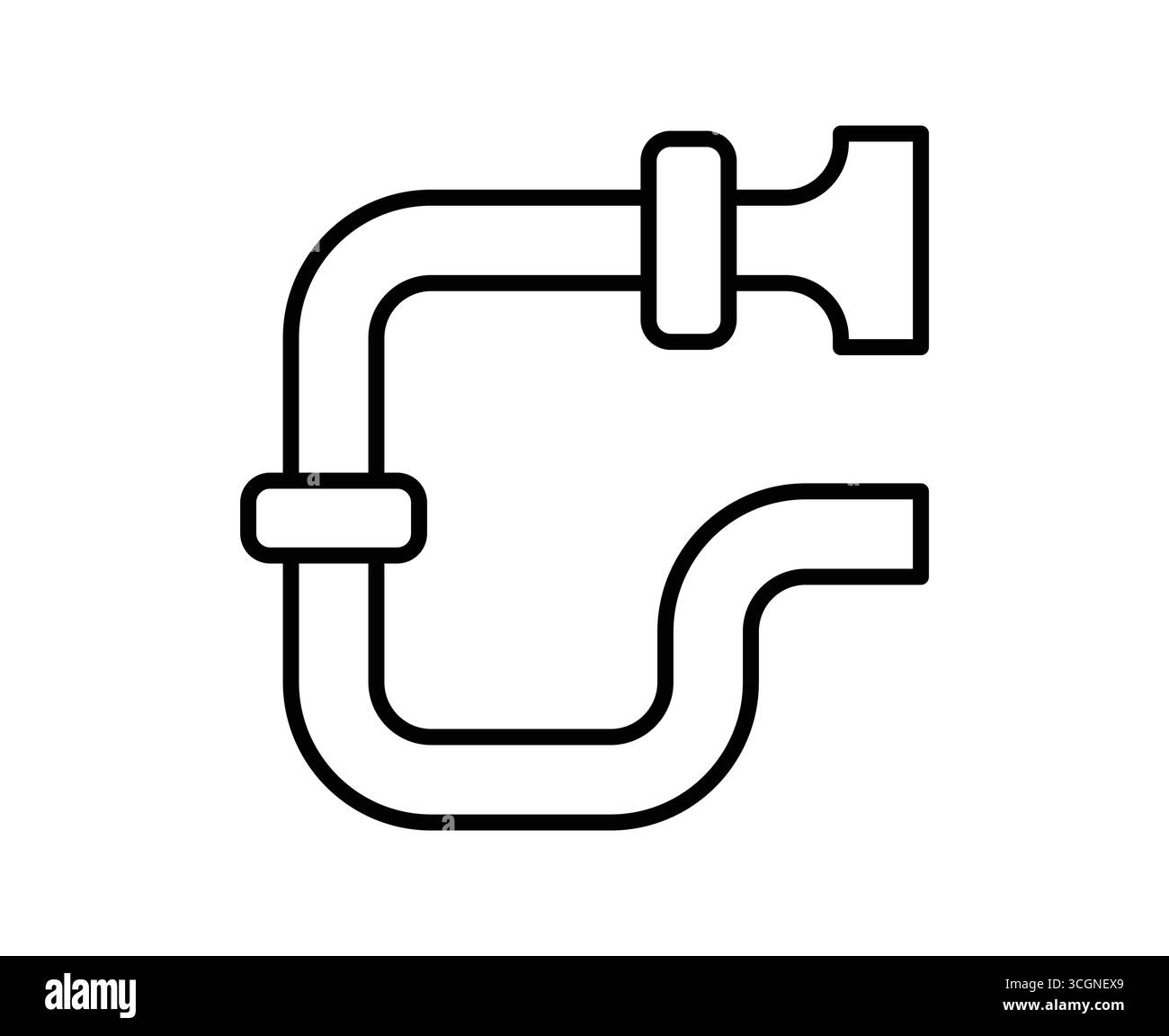 This simple line art illustration depicts a plumbing pipe ideal for ...