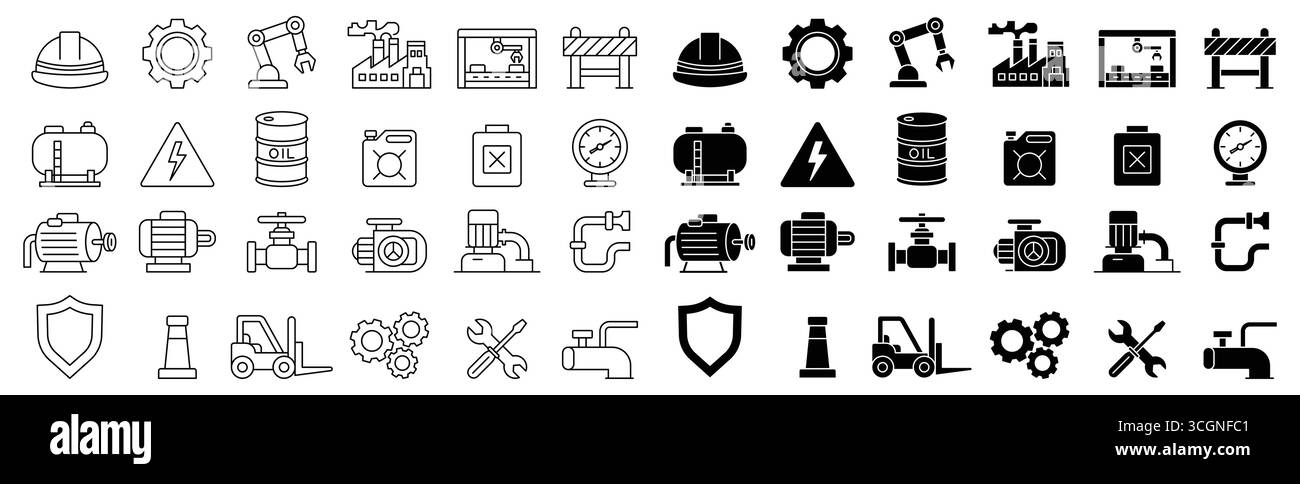 Manufacturing system icons Cut Out Stock Images & Pictures - Alamy