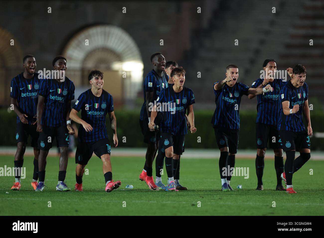 Milan, Italy, 26th August 2025. Kouadio Yvan Ezekiel Maye, Lamine Ballo ...