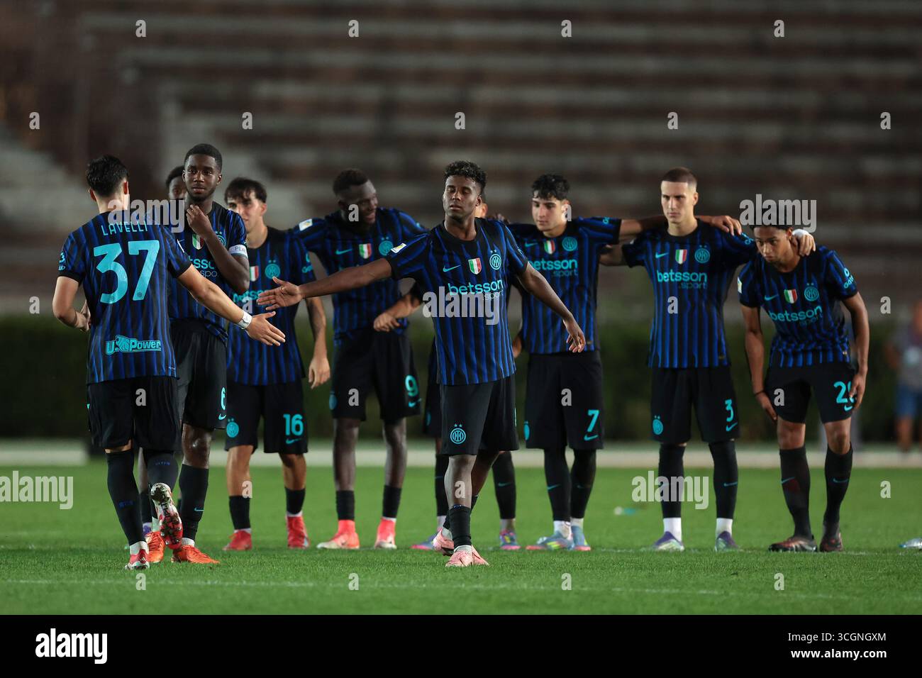 Milan, Italy, 26th August 2025. Kouadio Yvan Ezekiel Maye, Lamine Ballo ...