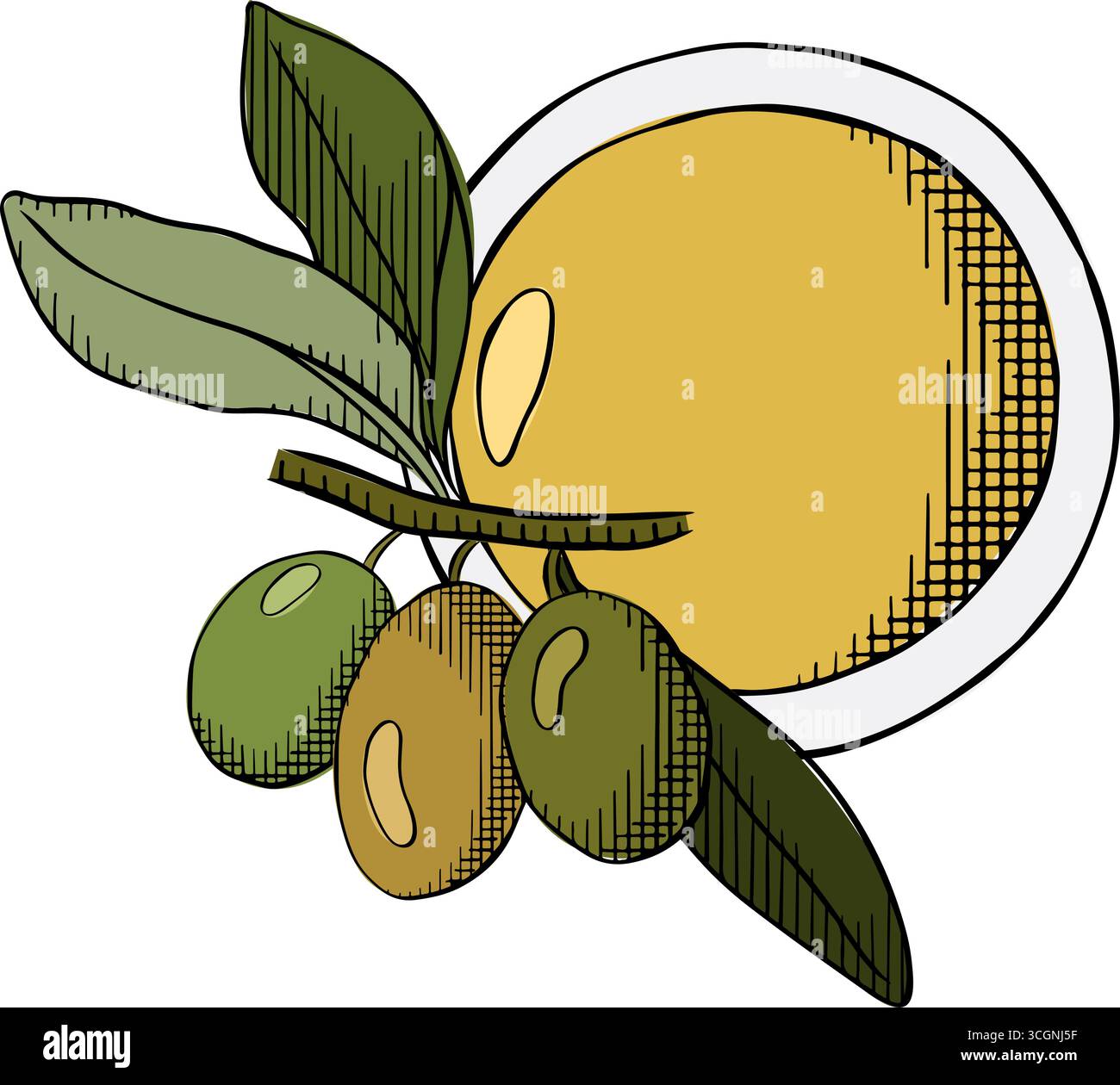 Olives in green bowl Stock Vector Images - Alamy
