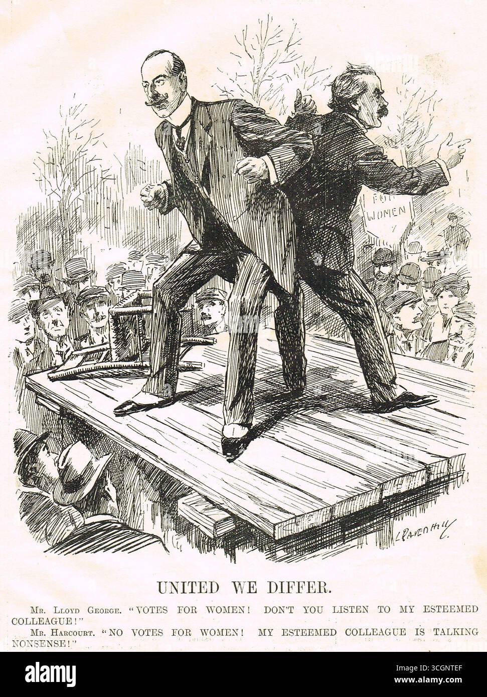 Punch cartoon of 1912, United we Differ. lampooning the differences ...