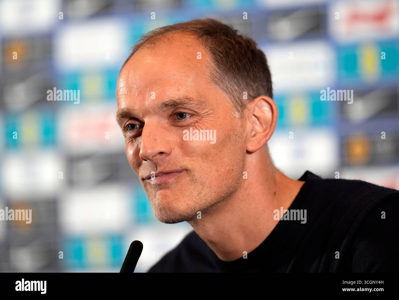 England manager Thomas Tuchel during a media conference at the Hilton ...
