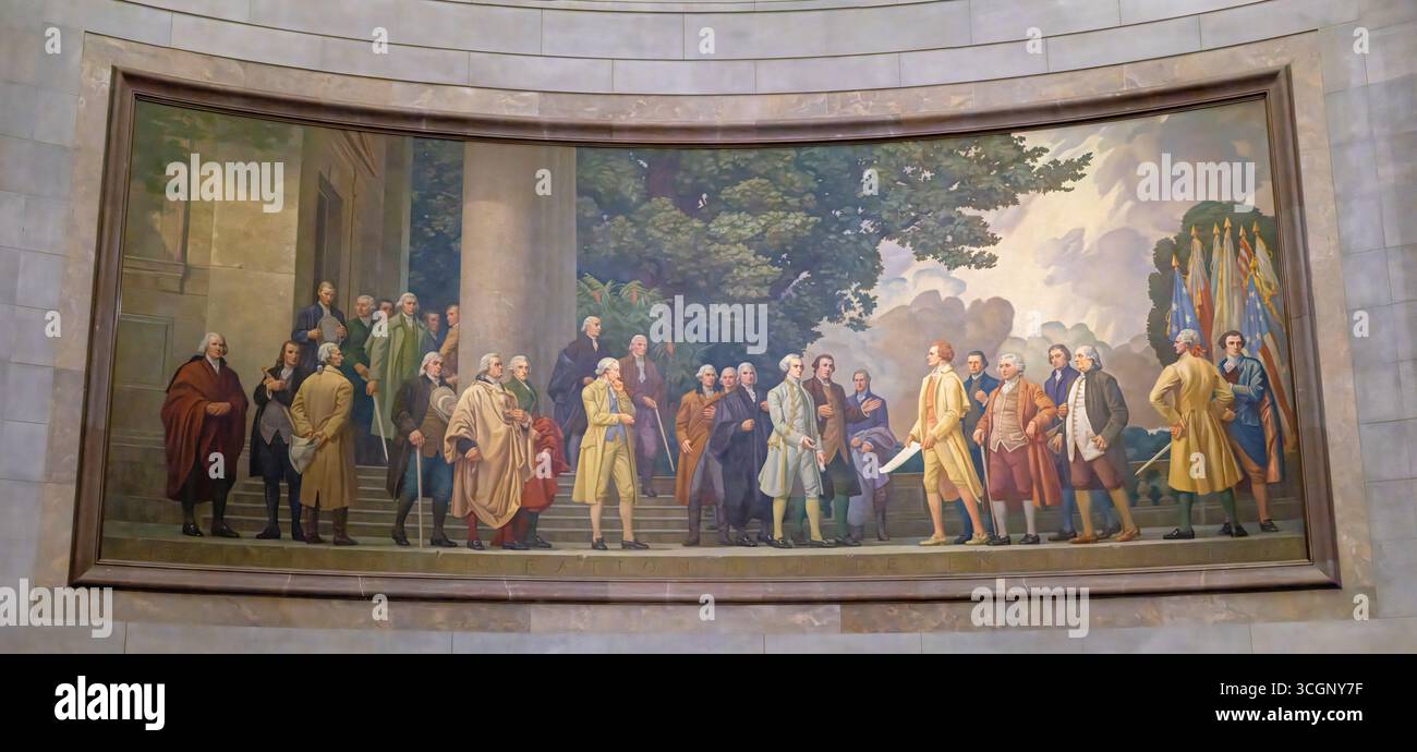 Barry Faulkner's Declaration of Independence Mural in National Archives ...