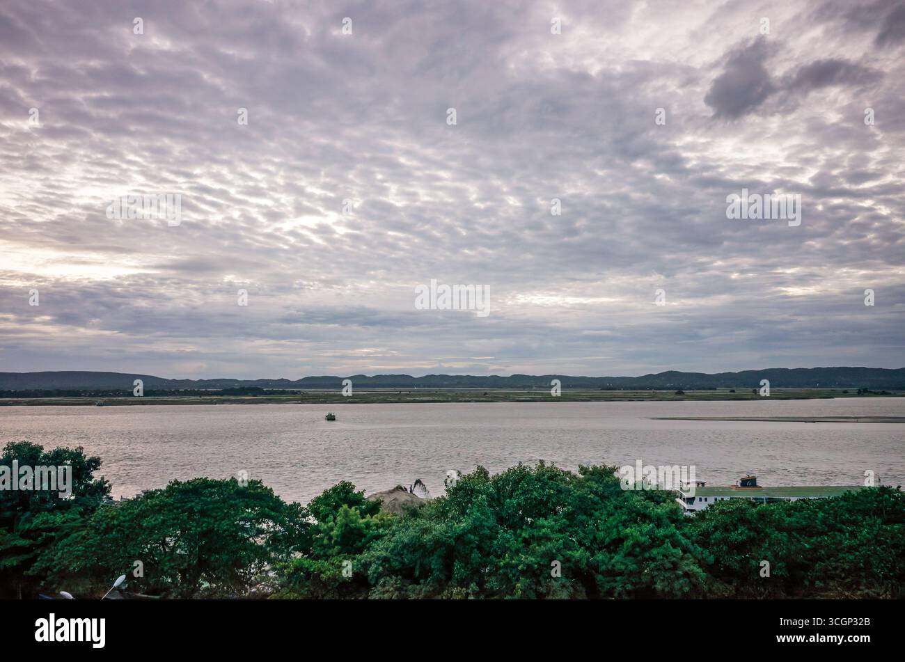 Ayeyarwady River Landscape With Cloudy Sky Mandalay Myanmar // MANDALAY ...