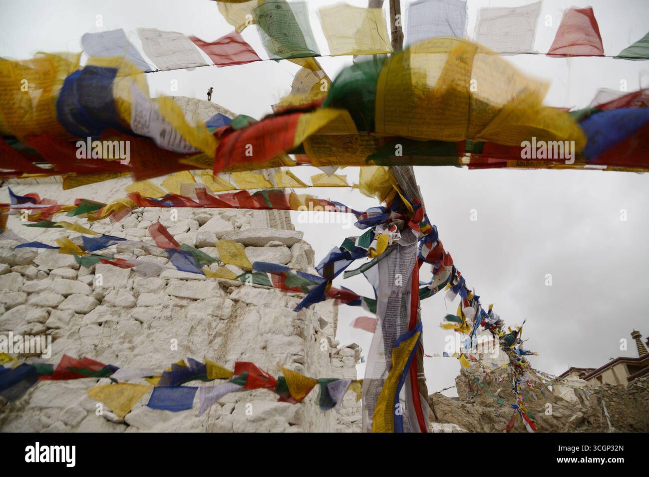 Flutters sutra streamer. China,Tibet, the Buddhist scriptures written ...