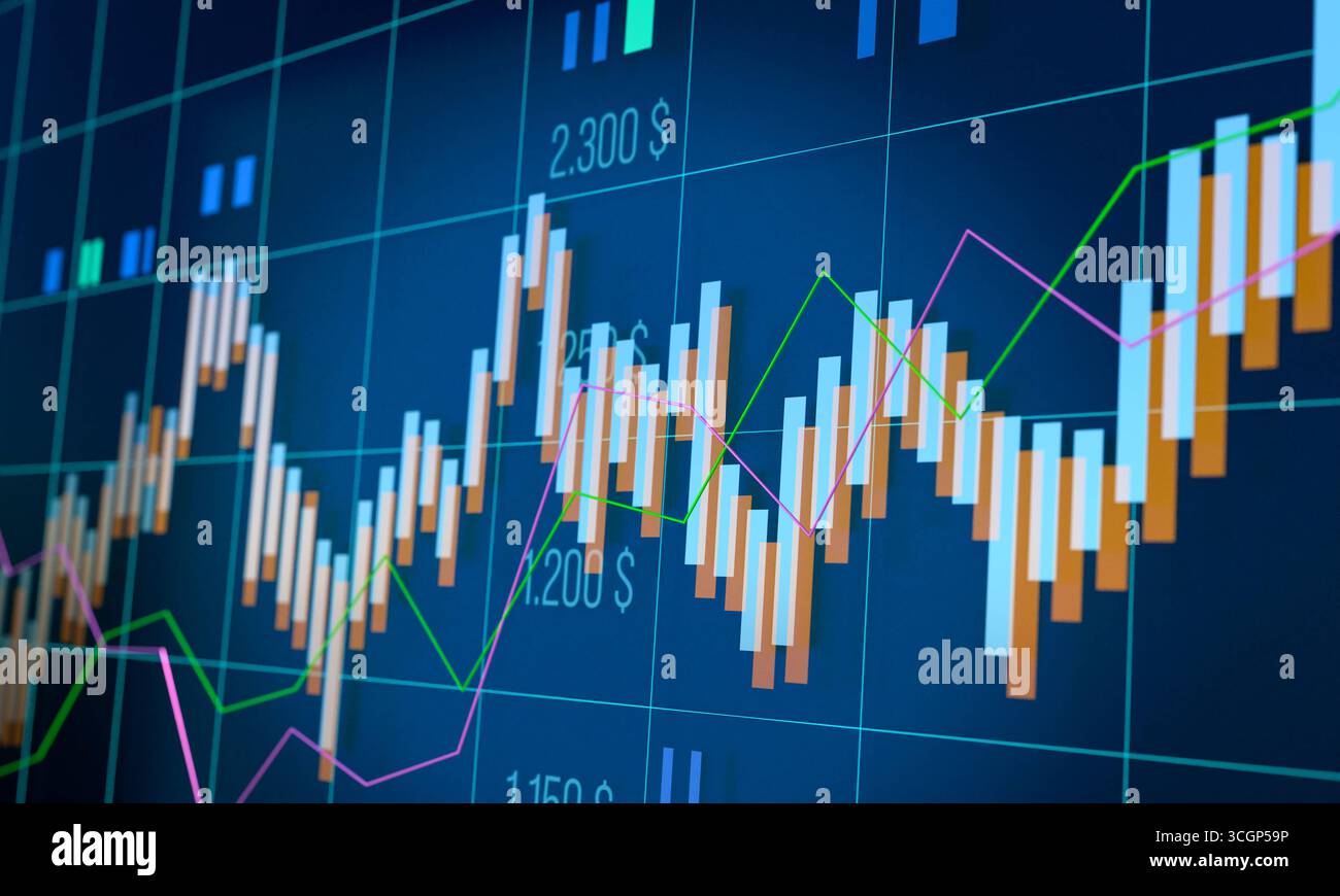Abstract stock market chart and graph. Abstract stock market chart and ...