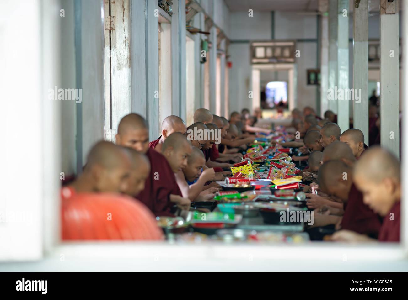 Mahagandayon Monastery Novices Lunch Dining Hall Mandalay Myanmar ...