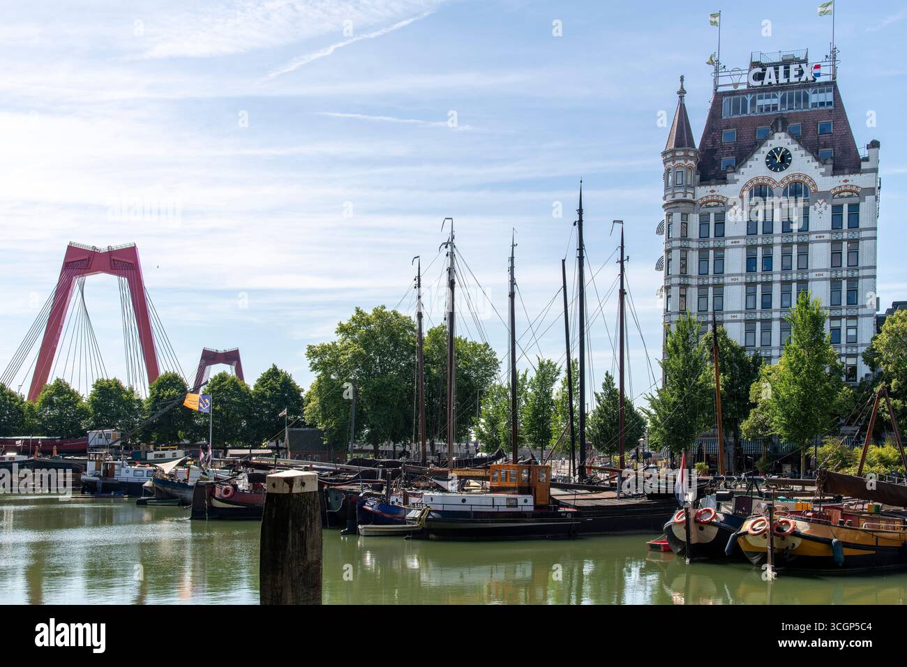 Rotterdam, The Netherlands – July 4, 2025; Oudehaven harbour with ...