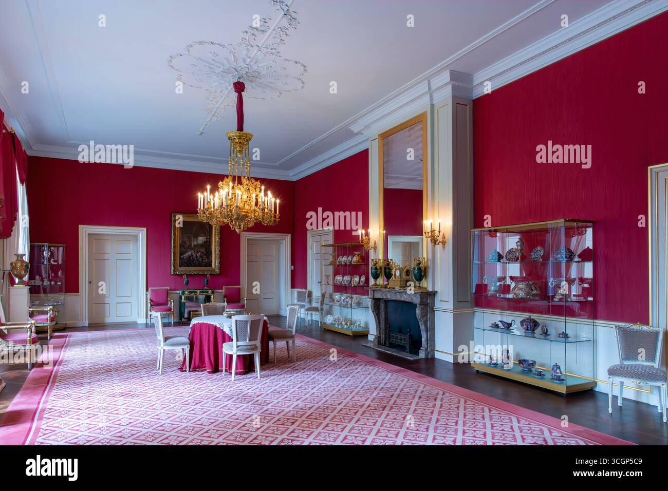The Hague, the Netherlands-July 27, 2025; Interior rear reception room ...