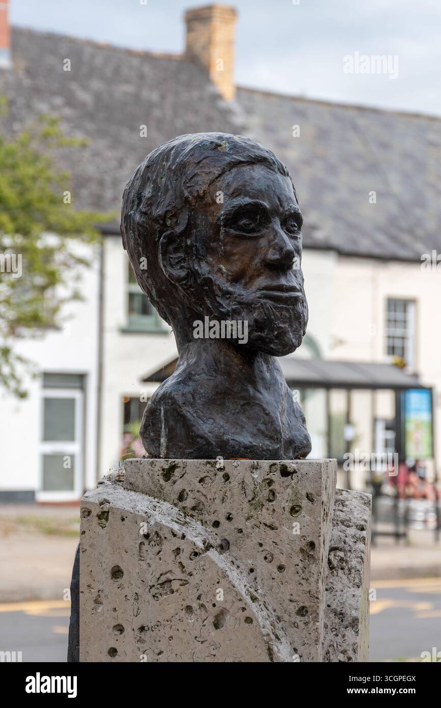Bust of naturalist and explorer Alfred Russel Wallace in Twyn Square ...