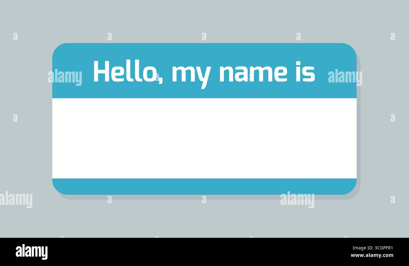 Name badge or sticker template. Blank hello my name is simple ...