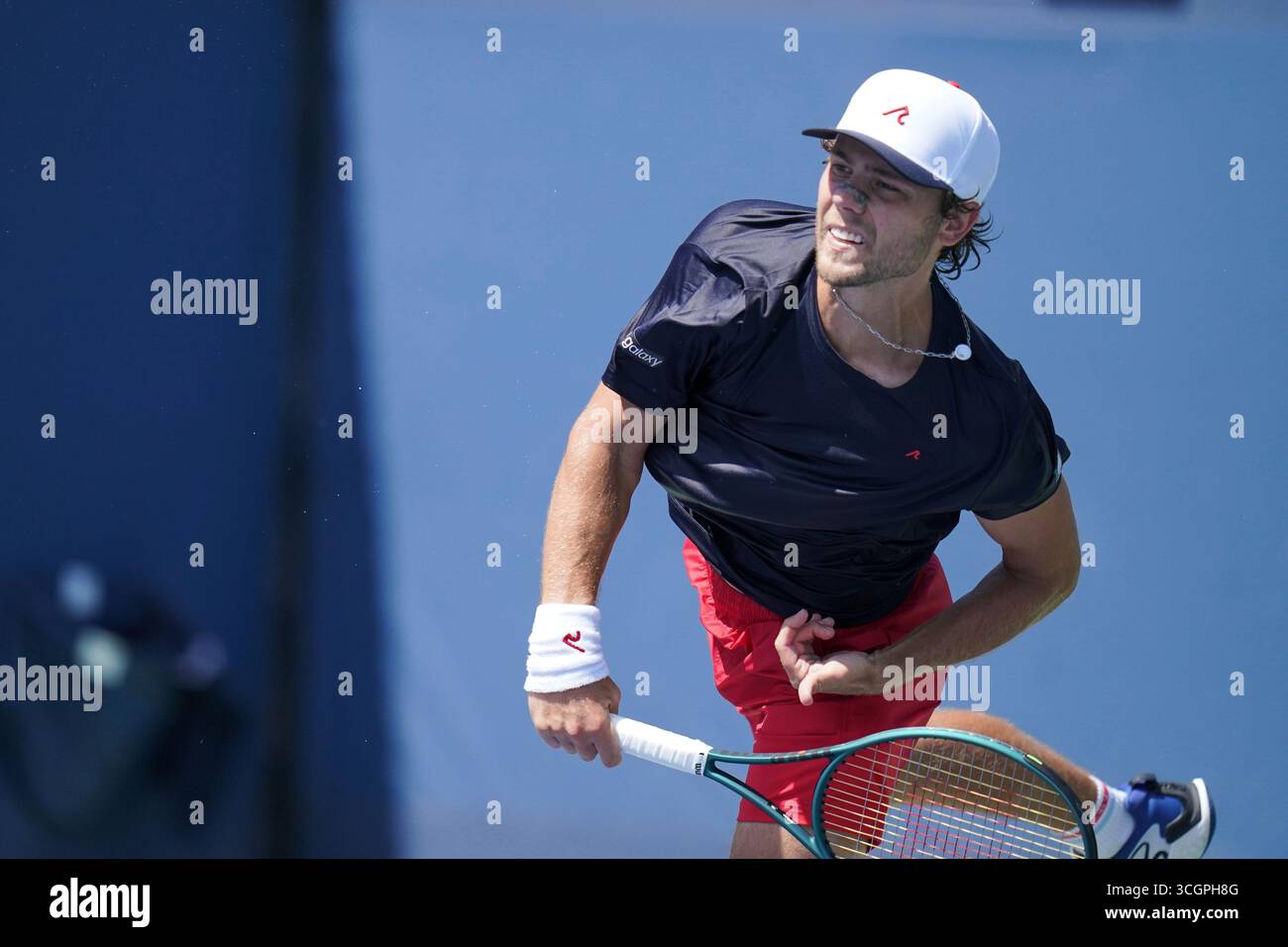 Aleksandar Kovacevic of the United States during the first round of the ...
