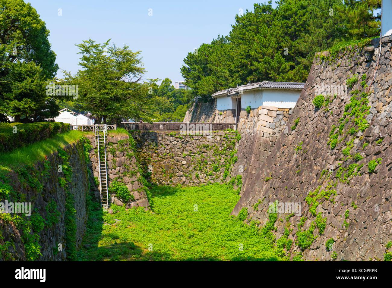 Nagoya Castle inner moat and inner wall. Nagoya Castle is a Japanese ...