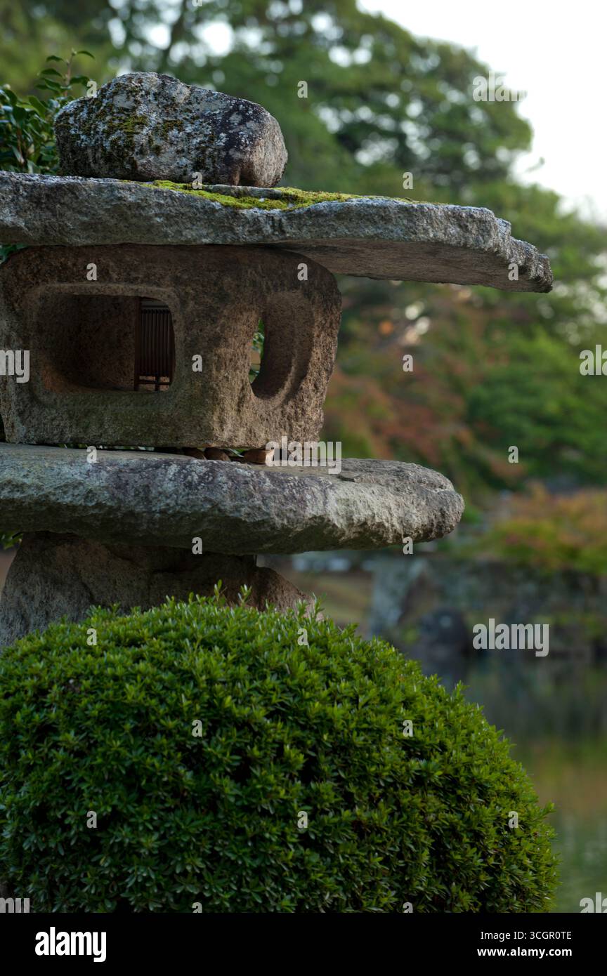 Hikone Castle (彦根城) Genkyuen (玄宮園) Japanese landscape garden with ...