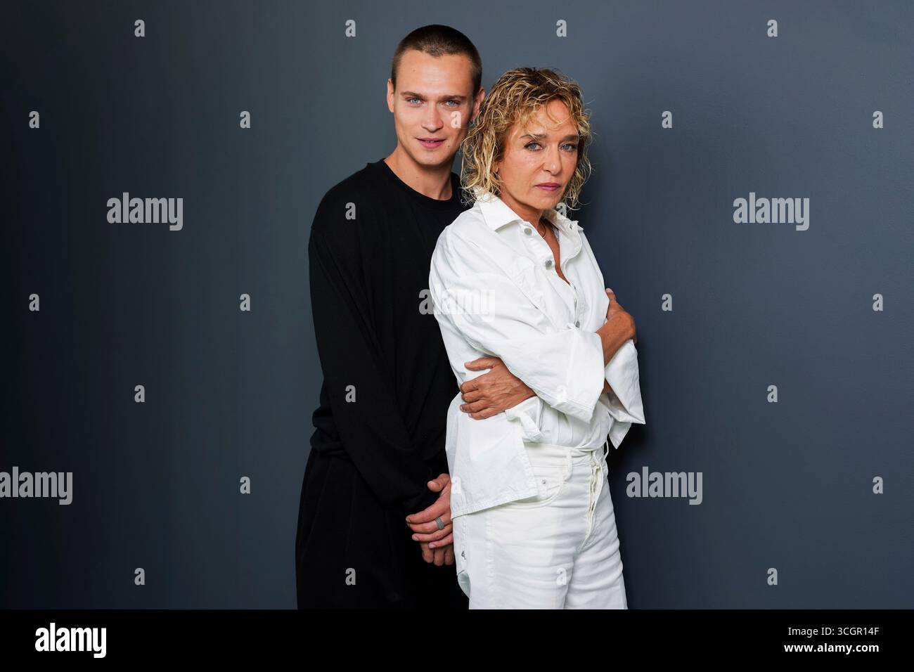 Saul Nanni, left, and Valeria Golino pose for a portrait photograph for ...