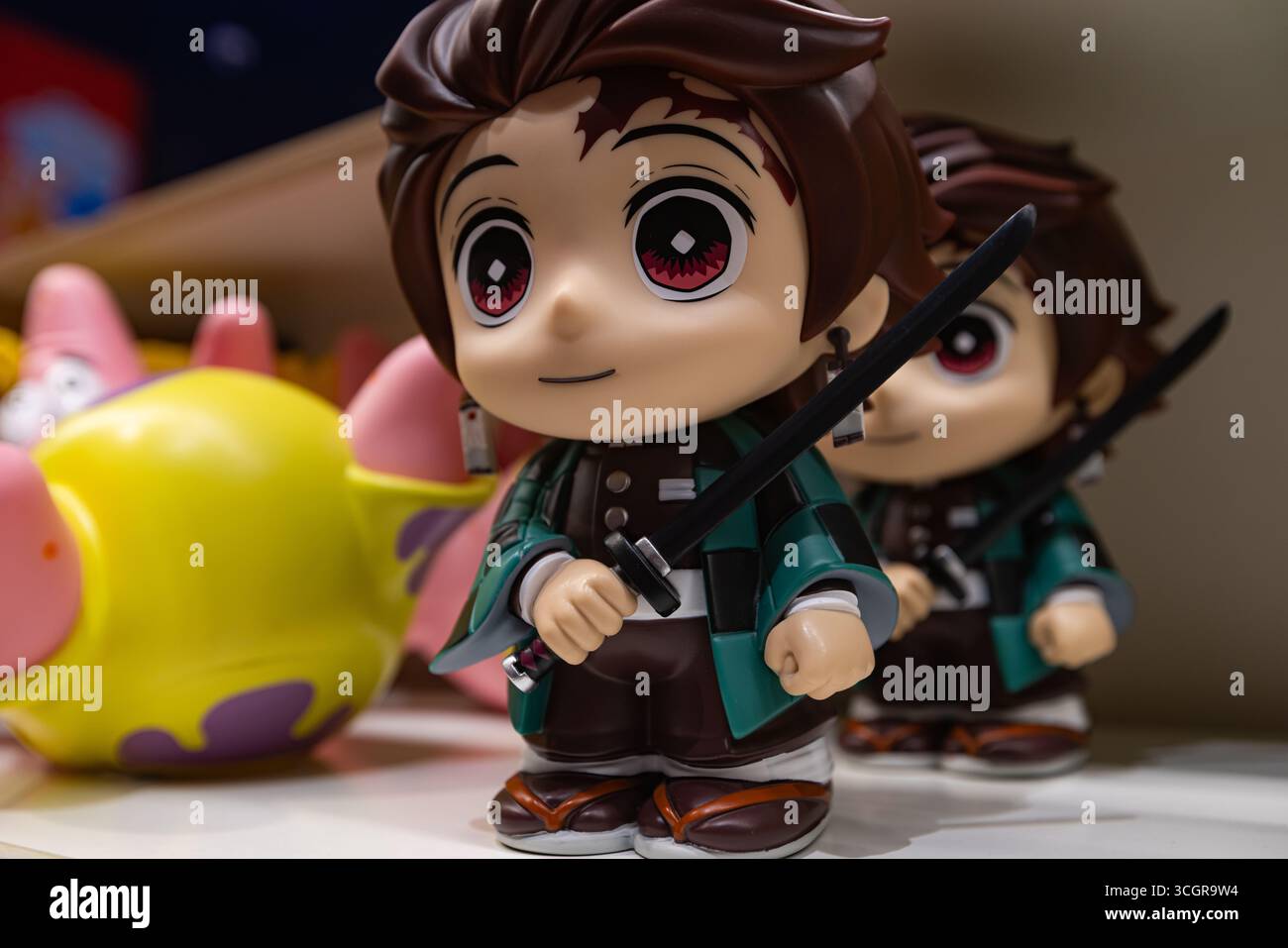 Lviv, Ukraine - August 29, 2025:Demon Slayer Anime Chibi Figurines on a ...