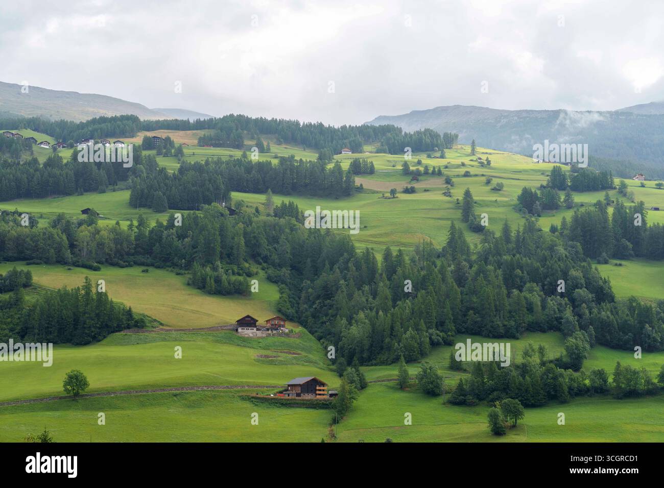 Houses on a hillside in the Austrian Alps Heiligenblut Carinthia ...