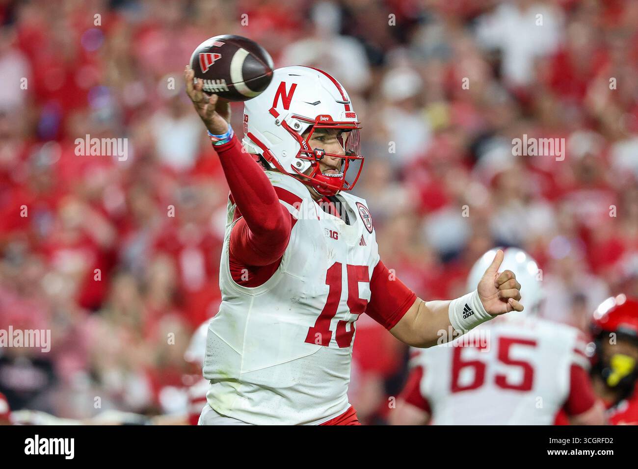 August 28, 2025: Nebraska Cornhuskers quarterback Dylan Raiola (15 ...