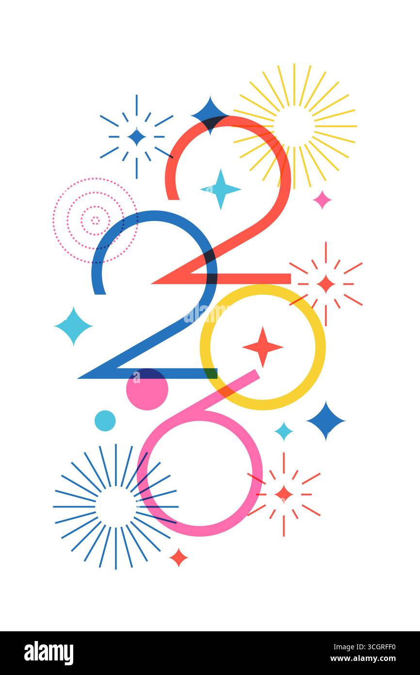 2026 fireworks card happy Stock Vector Images - Alamy