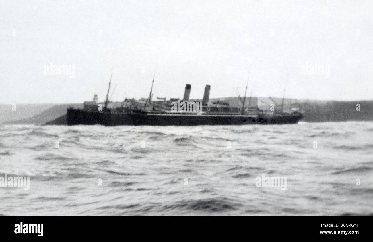 The White Star Line liner RMS Celtic stranded on Roche's Rocks, Cobh ...