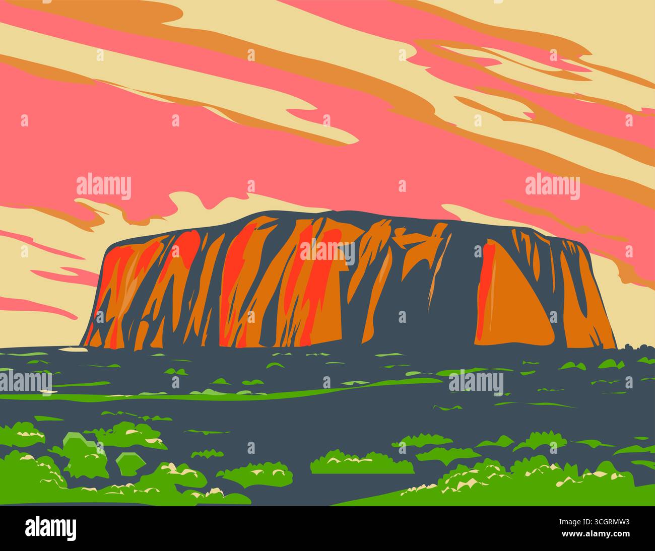 Rock in landscape near Stock Vector Images - Alamy