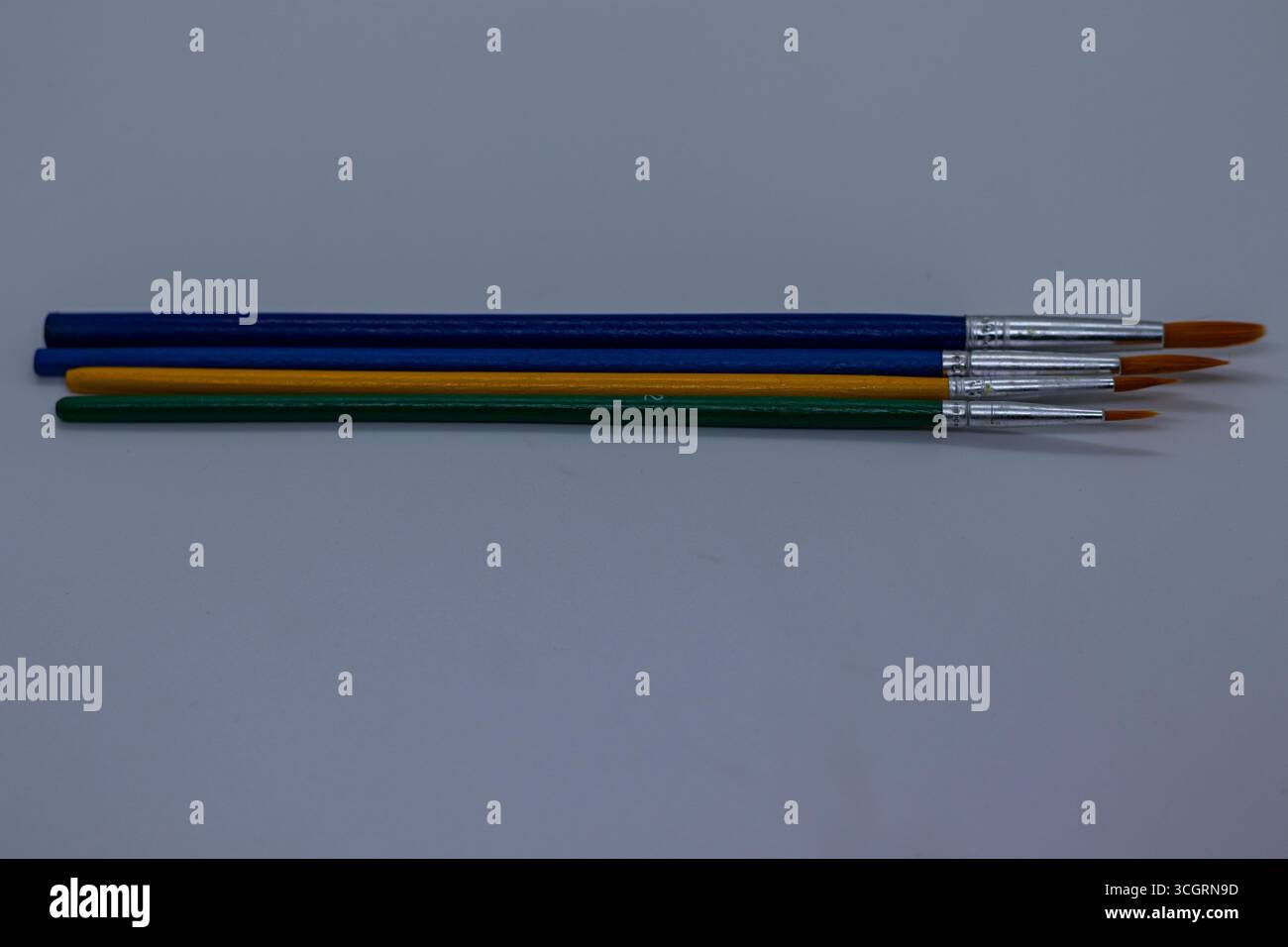 Set of Colorful Artist Brushes for Painting and Craft Work on Minimal ...