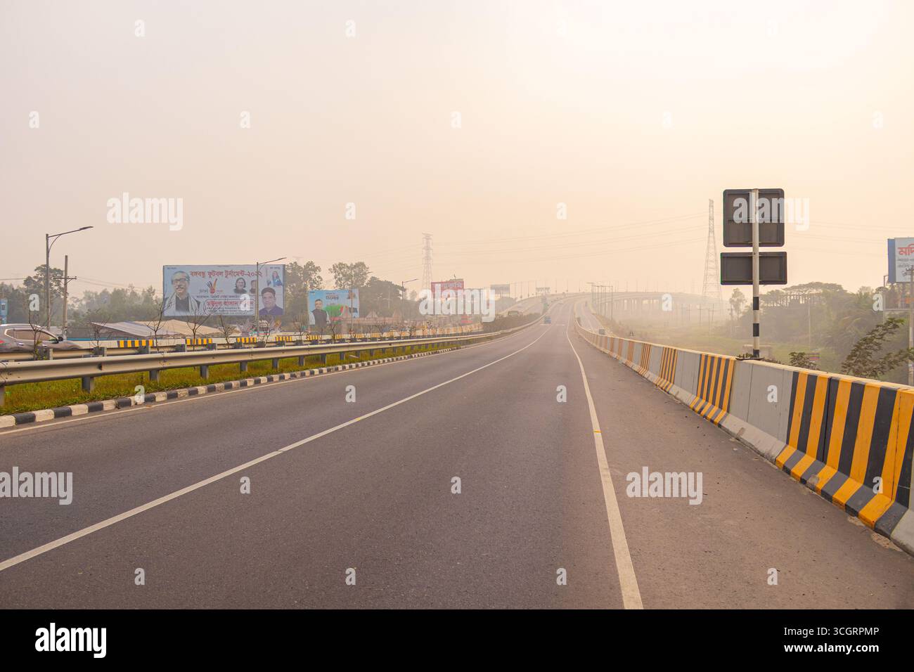Urban Landscape on Dhaka-Mawa Highway with Pedestrian Overpass Stock ...