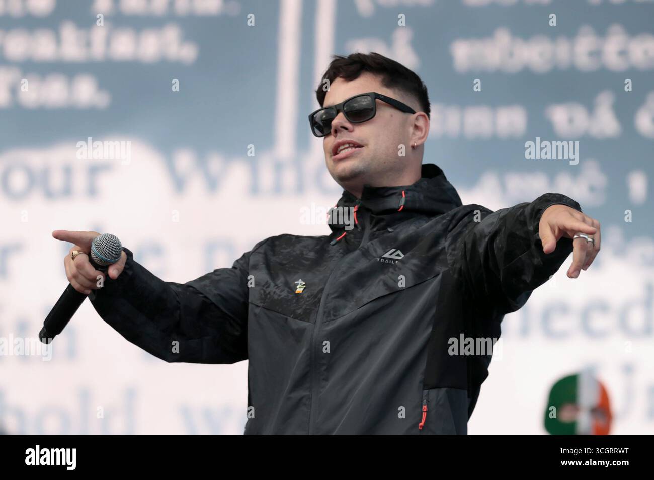 Kneecap's Moglai Bap performs on stage at Belfast Vital. Picture date ...
