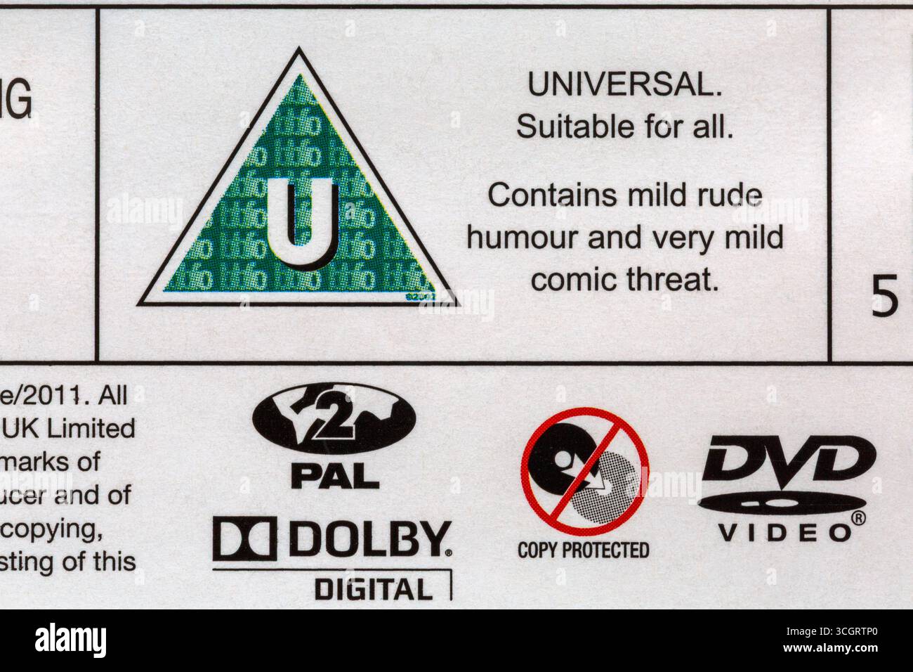 U rating classification on DVD case - Universal suitable for all ...